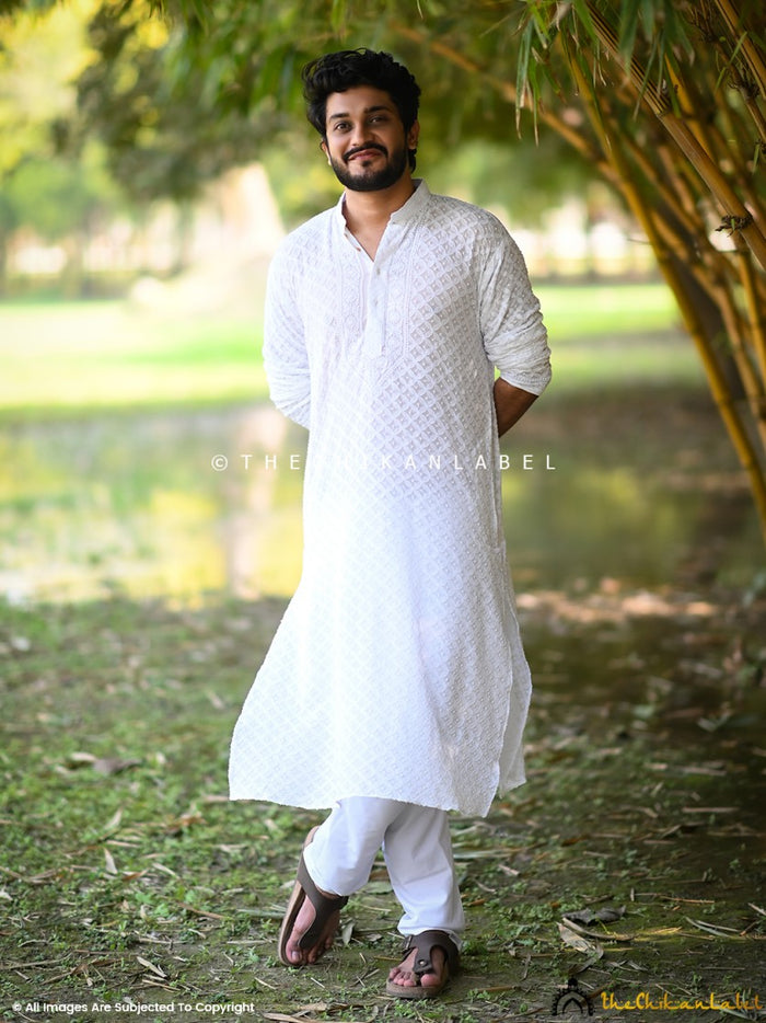 white-shaan-viscose-mens-chikankari-kurta