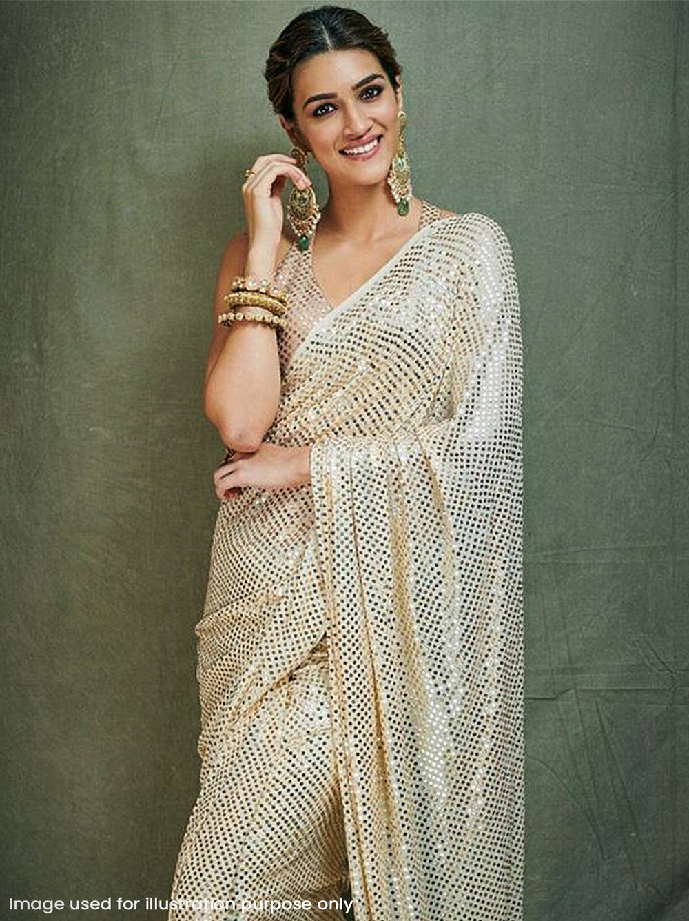 Kriti Sanon Inspired White Chikankari Saree