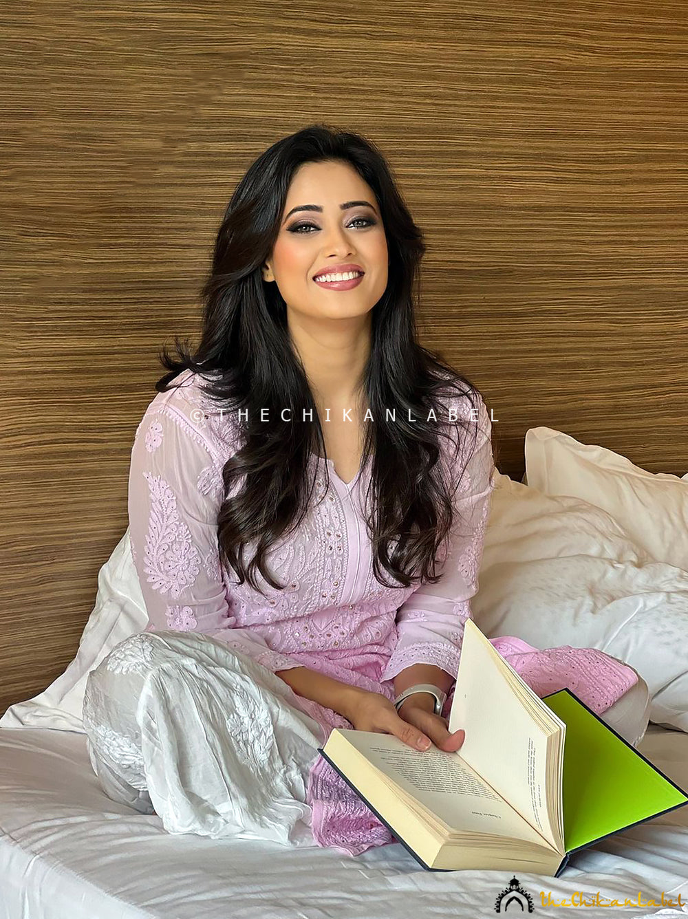 Shweta Tiwari Suhani Chikankari Viscose Kurti - Pink | The Chikan Label